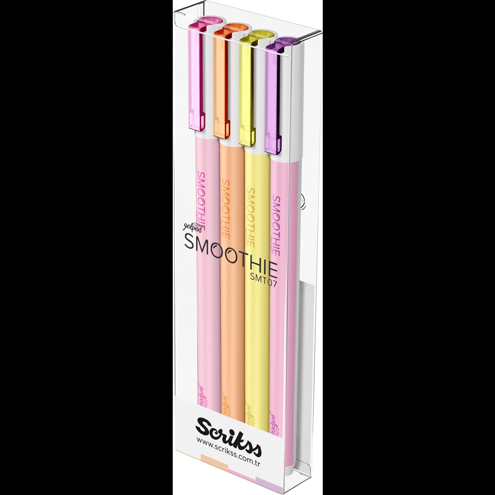 Smoothie Jel Kalem 0.7 mm 4'lü Blister Karışık Renk Set 2 | Scrikss