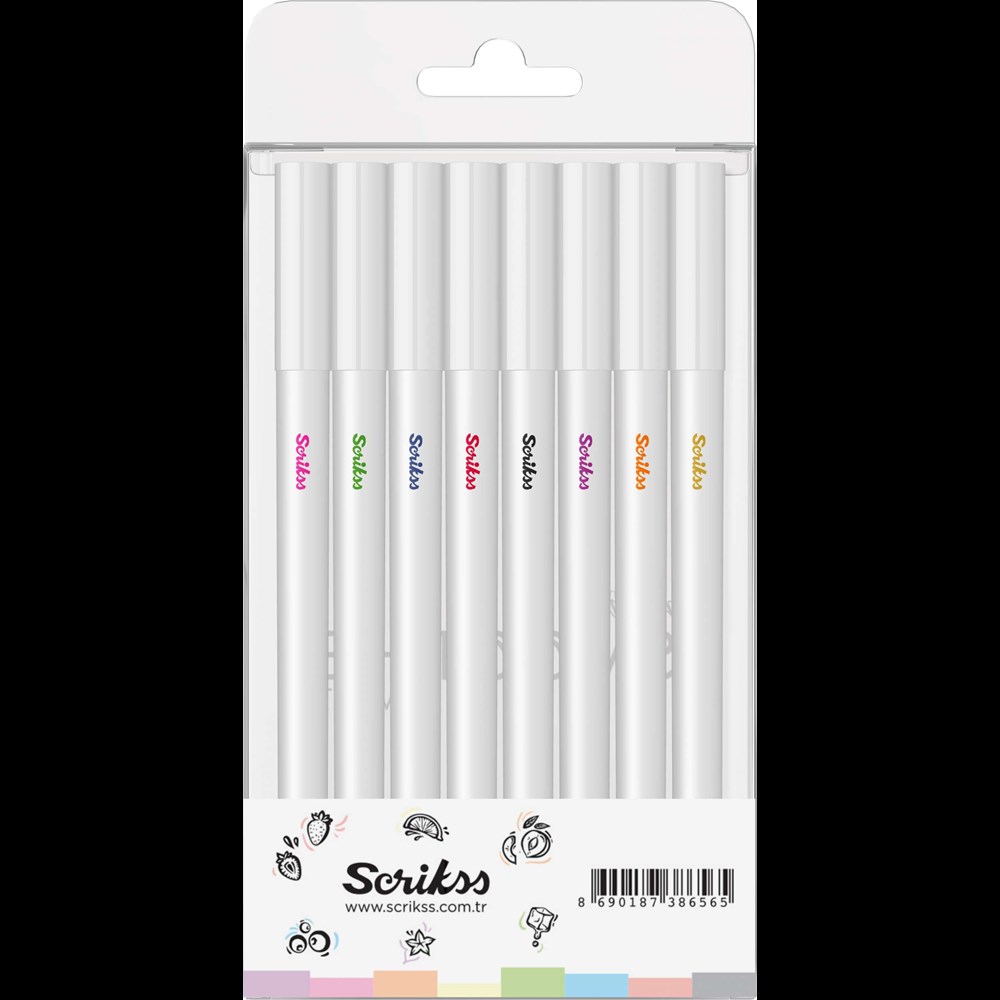 Smoothie Jel Kalem 0.7 mm 8'li Blister Karışık Renk | Scrikss